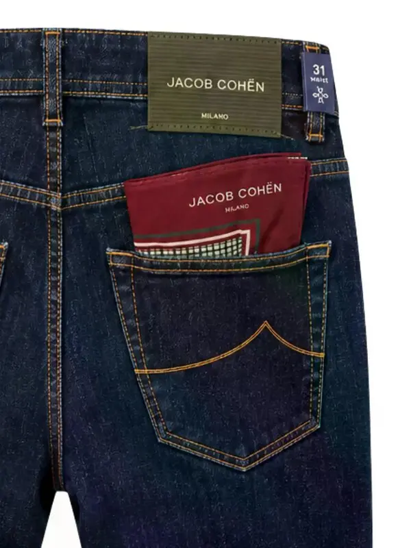Jacob Cohen Logo-embroidered Contrast-stitch Jeans