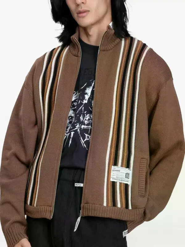 Mihara Yasuhiro Bedwin Striped Zip-up Cardigan