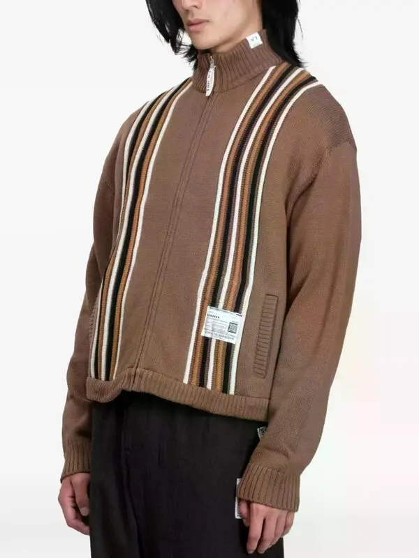 Mihara Yasuhiro Bedwin Striped Zip-up Cardigan