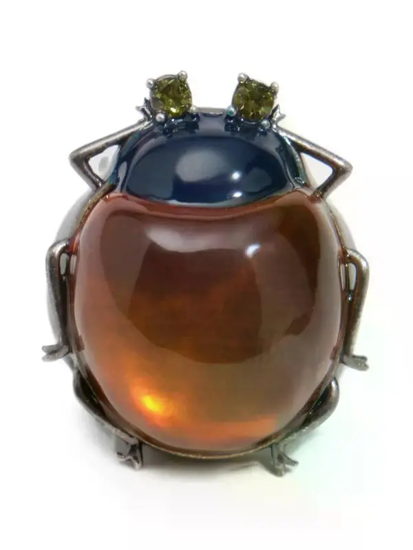 Bimba Y Lola Amber Beetle Ring - Grey