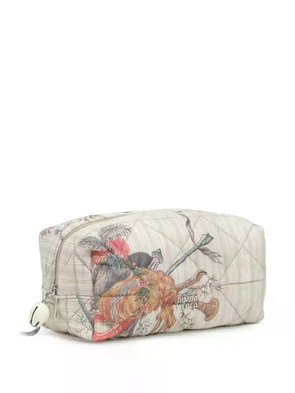 Bimba Y Lola Romantic Sweet Birds Small Cotton Make-up Case - Neutrals