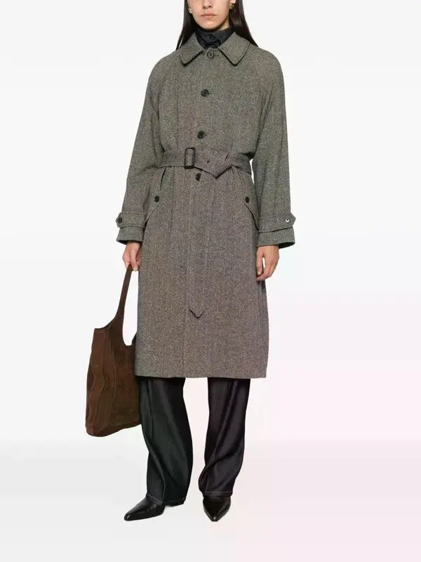 Polo Ralph Lauren Herringbone Belted Coat - Neutrals
