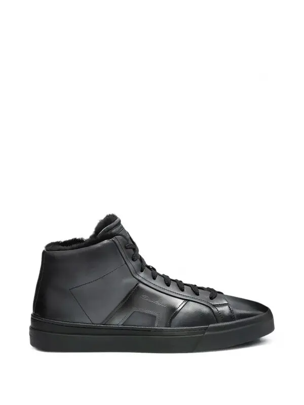 Santoni Shearling-lined High-top Sneakers