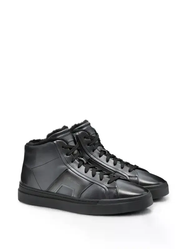 Santoni Shearling-lined High-top Sneakers