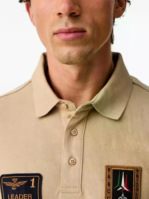 AERONAUTICA MILITARE Patch-detail Long-sleeve Polo Shirt