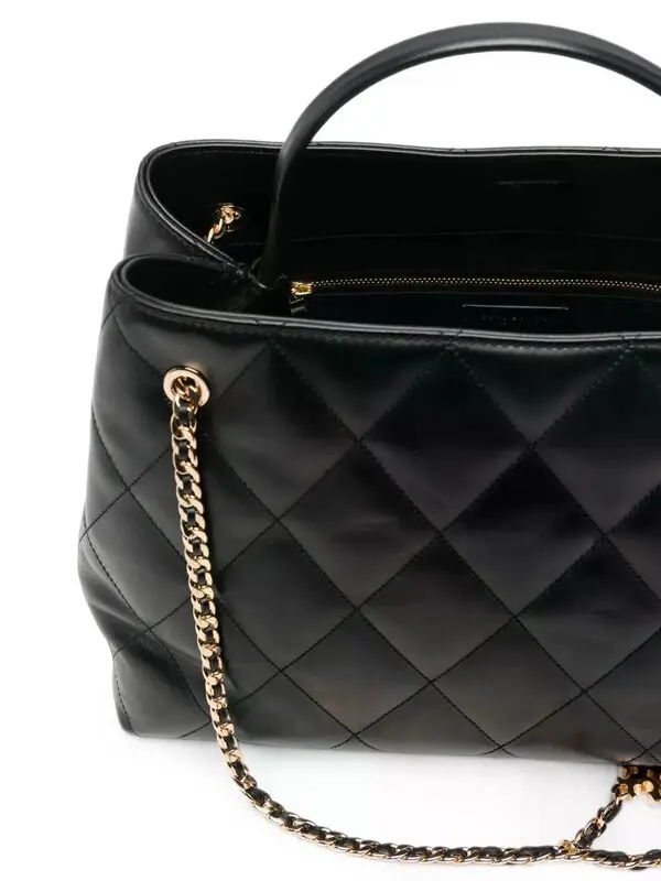 Tory Burch Fleming Carryal Quilted Leather Tote Bag