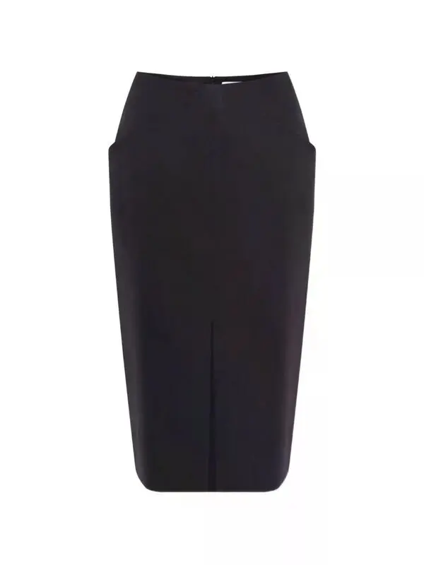 Balmain Cross-over Front-slit Midi Skirt