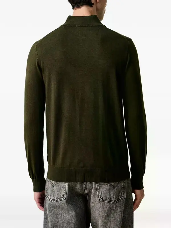 AERONAUTICA MILITARE Button-placket Logo-embroidered Sweater
