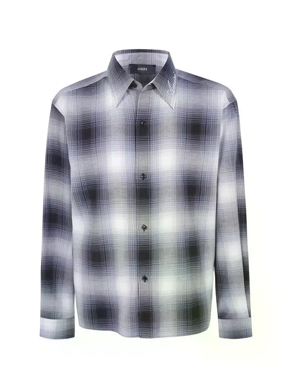 Amiri Check Embroidered-logo Shirt