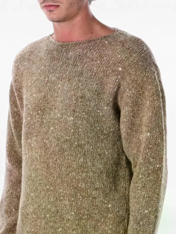 Auralee Flecked Boat-neck Sweater