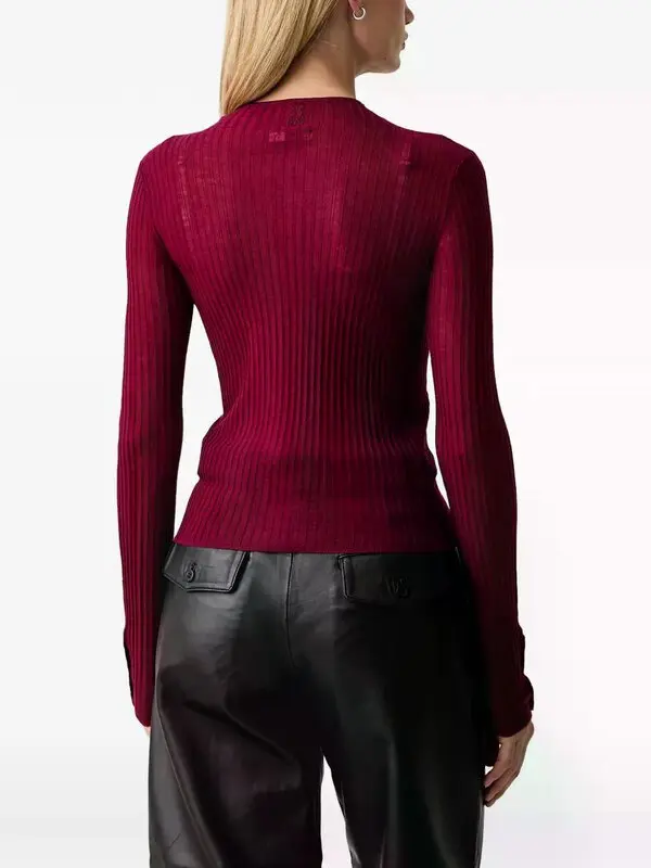 Patrizia Pepe Ribbed-knit Funnel-neck Jumper
