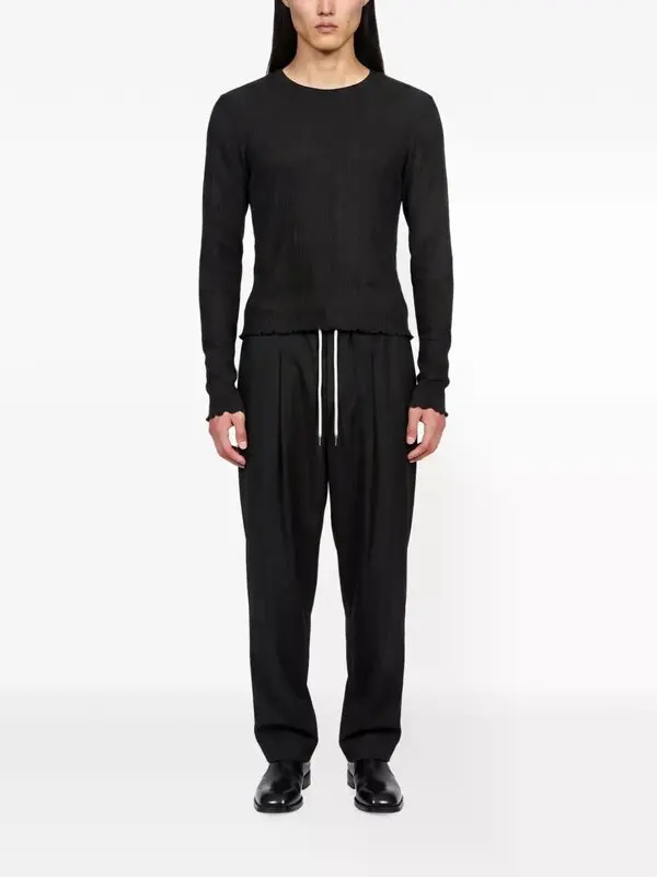 Our Legacy Ribbed-knit Lettuce-edge Sweater - Black