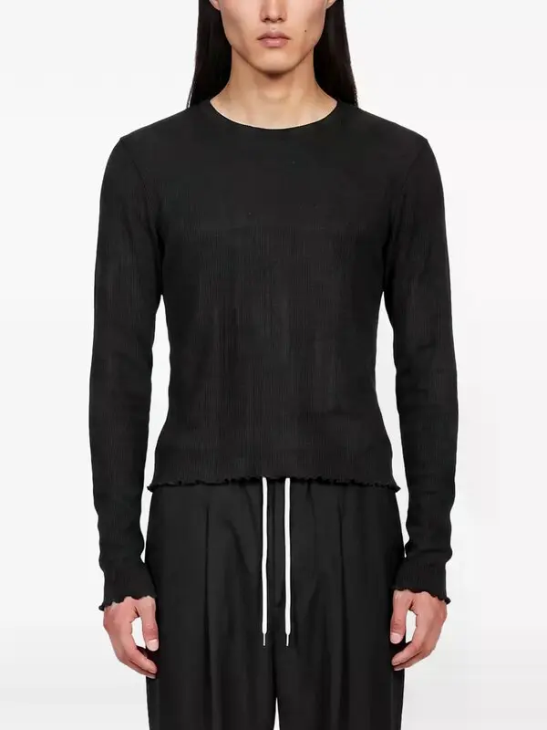 Our Legacy Ribbed-knit Lettuce-edge Sweater - Black