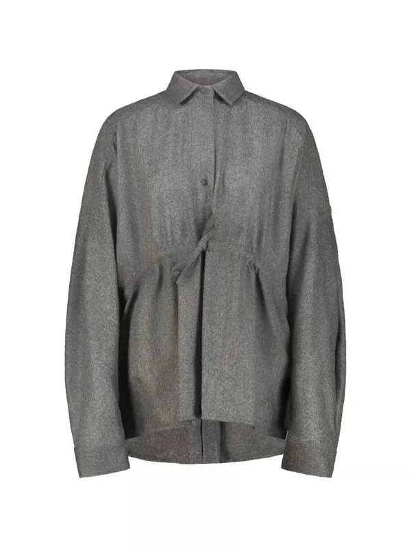 THELATEST Dalida Tie-waist Wool Shirt - Grey