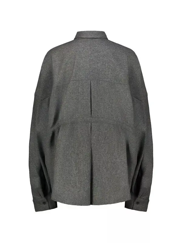THELATEST Dalida Tie-waist Wool Shirt - Grey