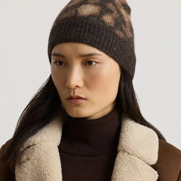 Ralph Lauren Ocelot-motif Knit Beanie - Leopard/dark Brown
