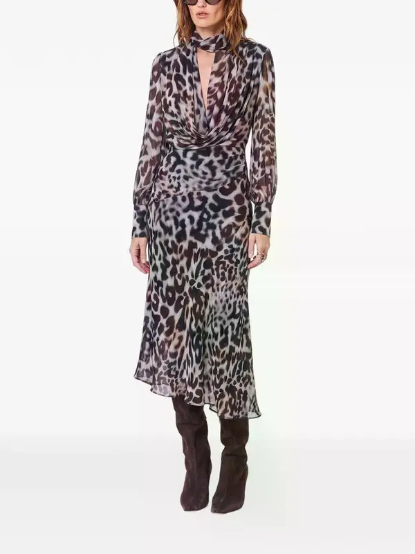 NICHOLAS Leopard-print Asymmetric Dress