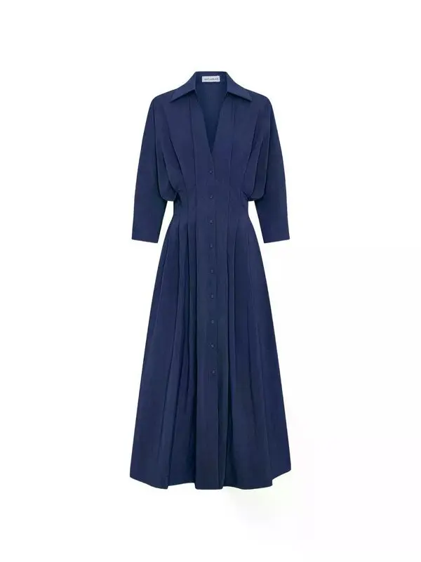 NICHOLAS Lana Pleated Belted Maxi Dress