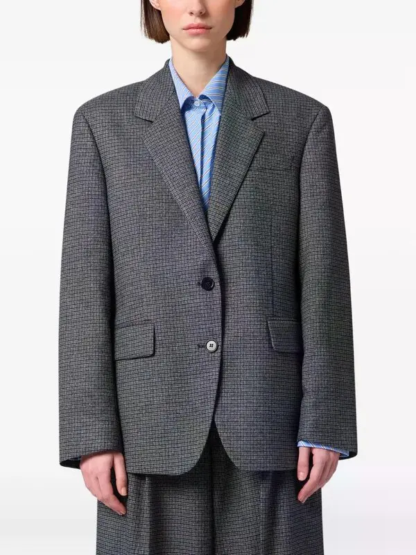 MSGM Check-pattern Single-breasted Blazer