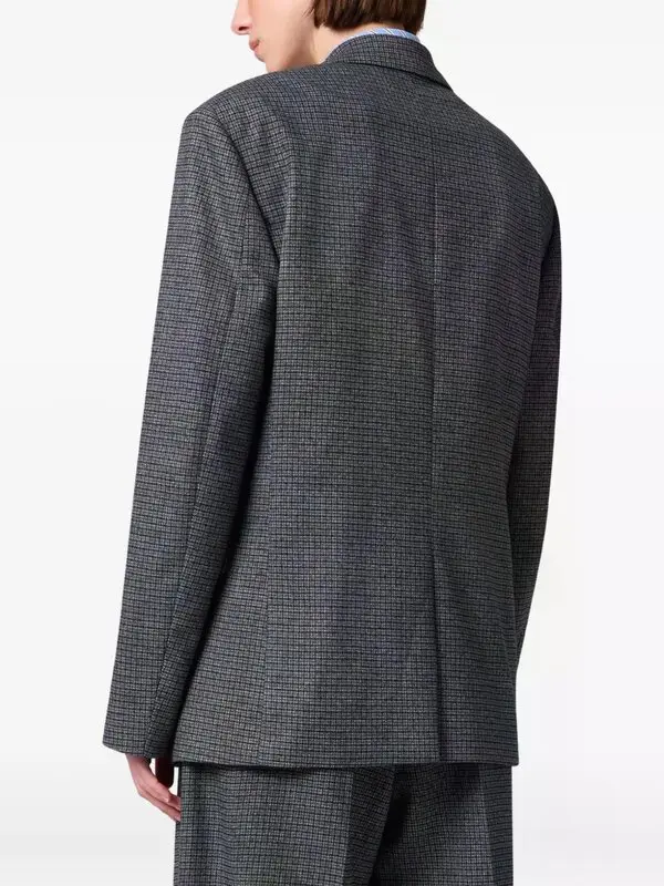 MSGM Check-pattern Single-breasted Blazer