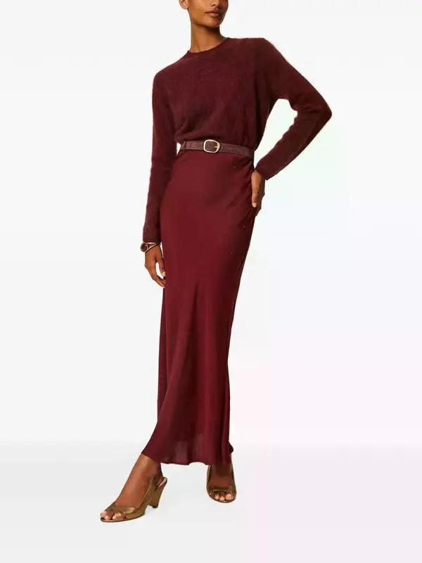TWINSET Rhinestone-embellished Satin Maxi Skirt