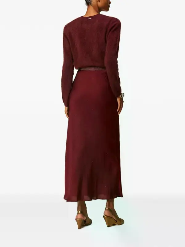 TWINSET Rhinestone-embellished Satin Maxi Skirt