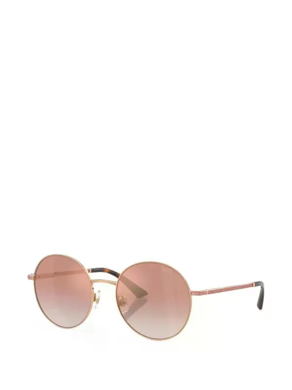 JIMMY CHOO Glitter-detail Round-frame Sunglasses - Pink