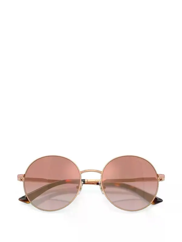 JIMMY CHOO Glitter-detail Round-frame Sunglasses - Pink