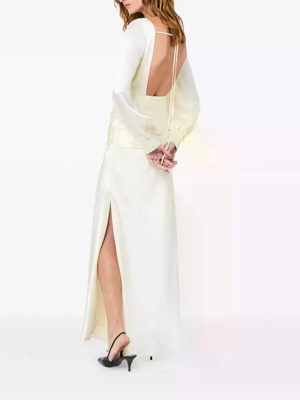 NICHOLAS Ruched-waist Backless Maxi Dress