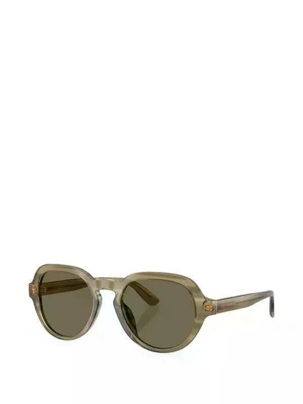 Dolce & Gabbana Striped-pattern Round-frame Sunglasses