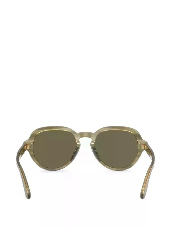 Dolce & Gabbana Striped-pattern Round-frame Sunglasses
