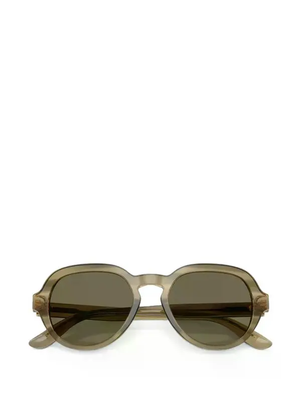 Dolce & Gabbana Striped-pattern Round-frame Sunglasses