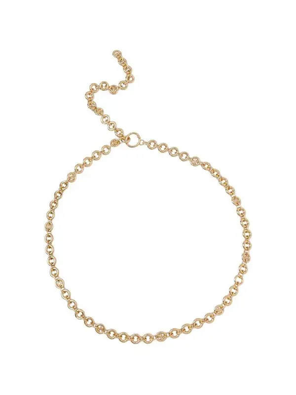 Michael Kors Mk-logo Curb-link Belt - Gold