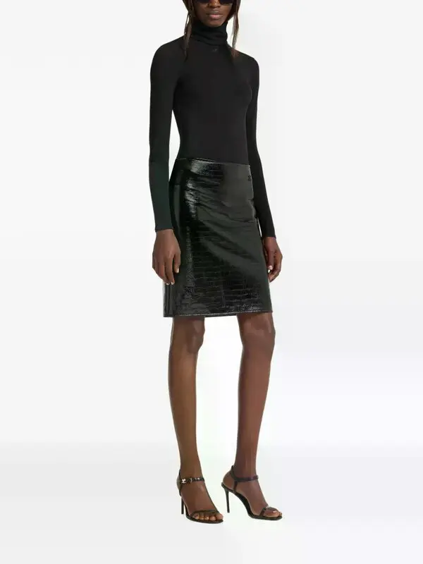 COURREGES Croc-embossed Vinyl Mini Skirt