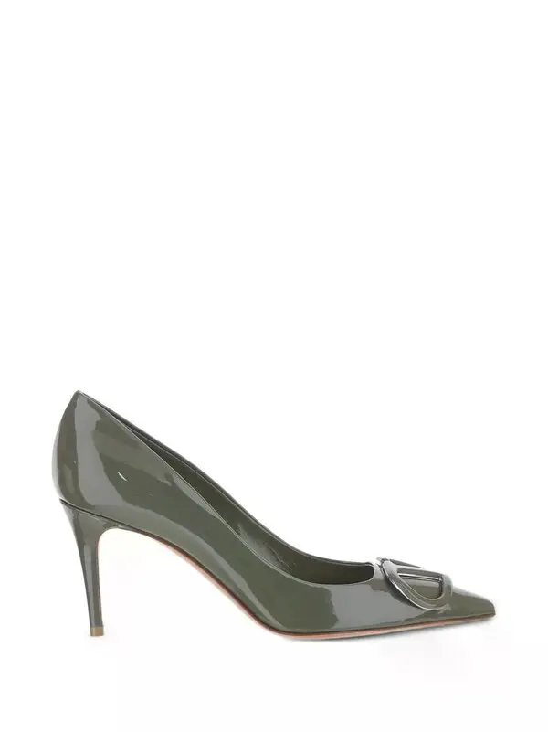 Valentino Garavani Vlogo Signature Pointed-toe Pumps - Green