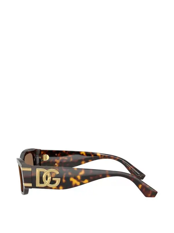 Dolce & Gabbana Tortoiseshell-effect Rectangle-frame Sunglasses