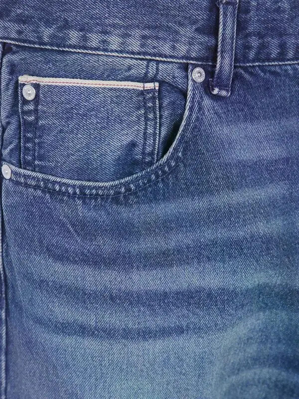 7 For All Mankind Faded Straight-leg Jeans