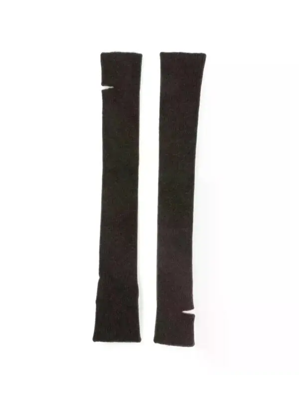 ROBERTO COLLINA Fine-knit Thumb-slot Gloves - Brown