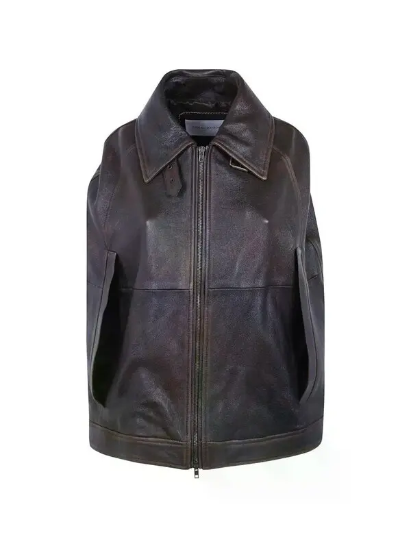 7 For All Mankind Zip-up Leather Cape