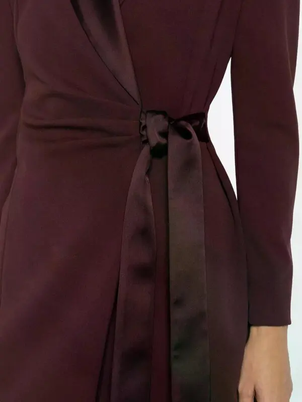 Imperial Satin-trim Wrap Mini Dress - Brown