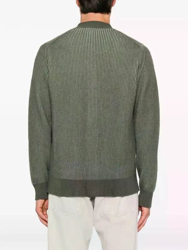FILIPPO DE LAURENTIIS Ribbed-knit Front-pocket Cardigan