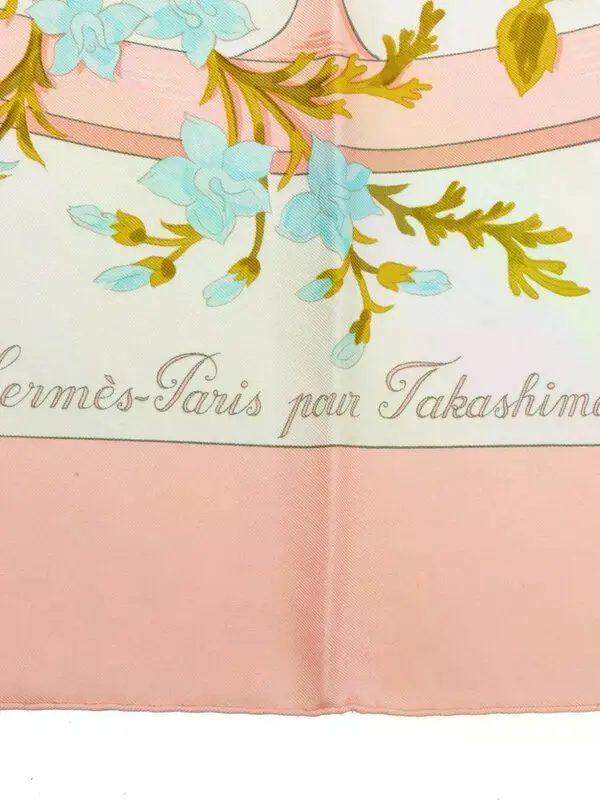 Hermès 20th Century Romantique For Takashimaya Silk Scarf 90 Scarves - Pink
