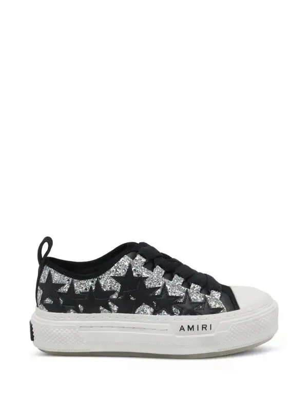 Amiri Glitter Stars Court Low Sneakers - Grey