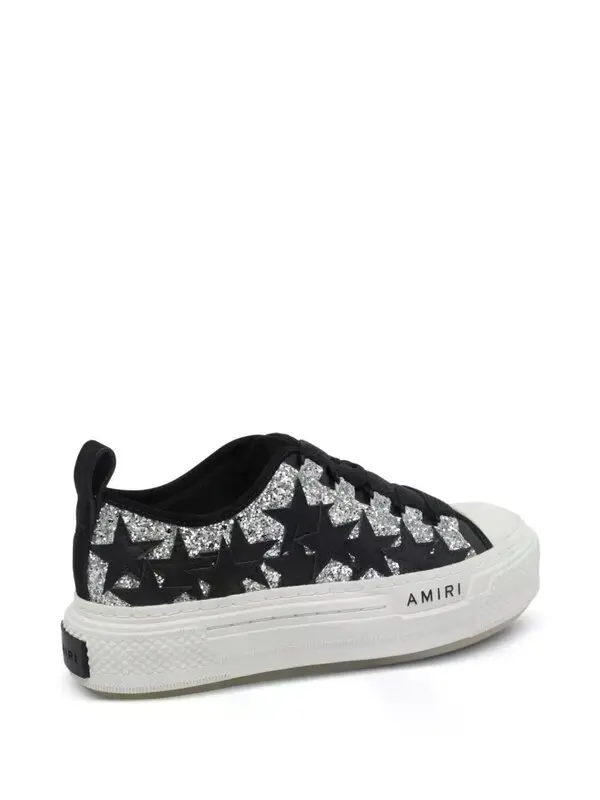 Amiri Glitter Stars Court Low Sneakers - Grey