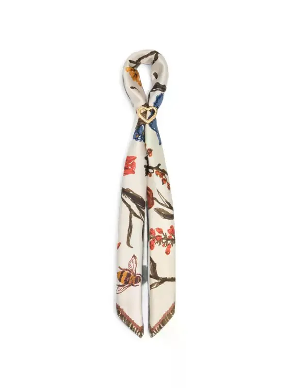 Bimba Y Lola Ivory Flowers And Bees Scarf Charm