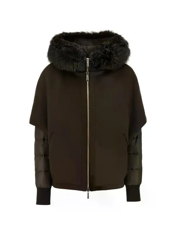 MOORER Fur-trim Layered-sleeve Jacket