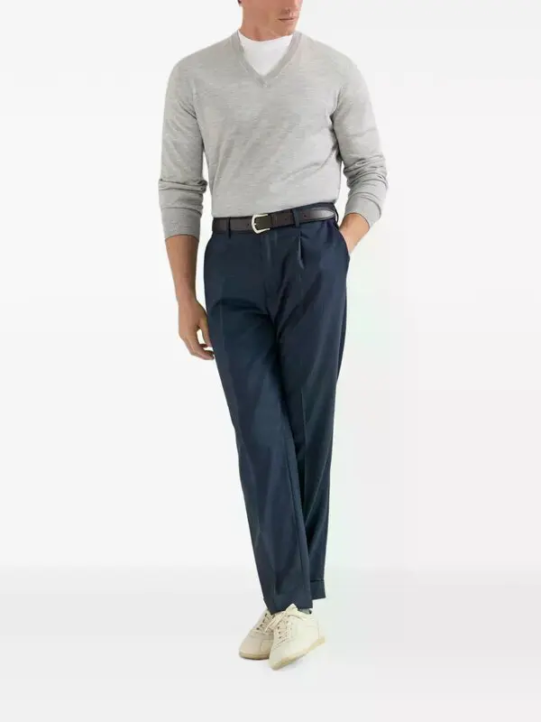 Brunello Cucinelli Houndstooth Pleated Trousers