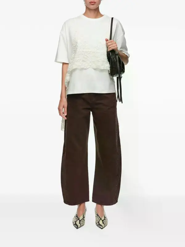 Bimba Y Lola Barrel Chocolate Denim Trousers With Buckle