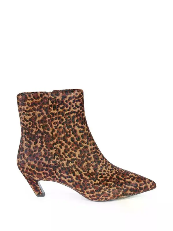 Ash Leopard-print Calf Hair Ankle Boots