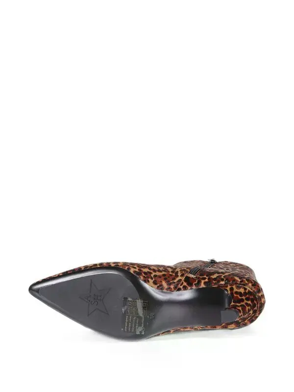 Ash Leopard-print Calf Hair Ankle Boots